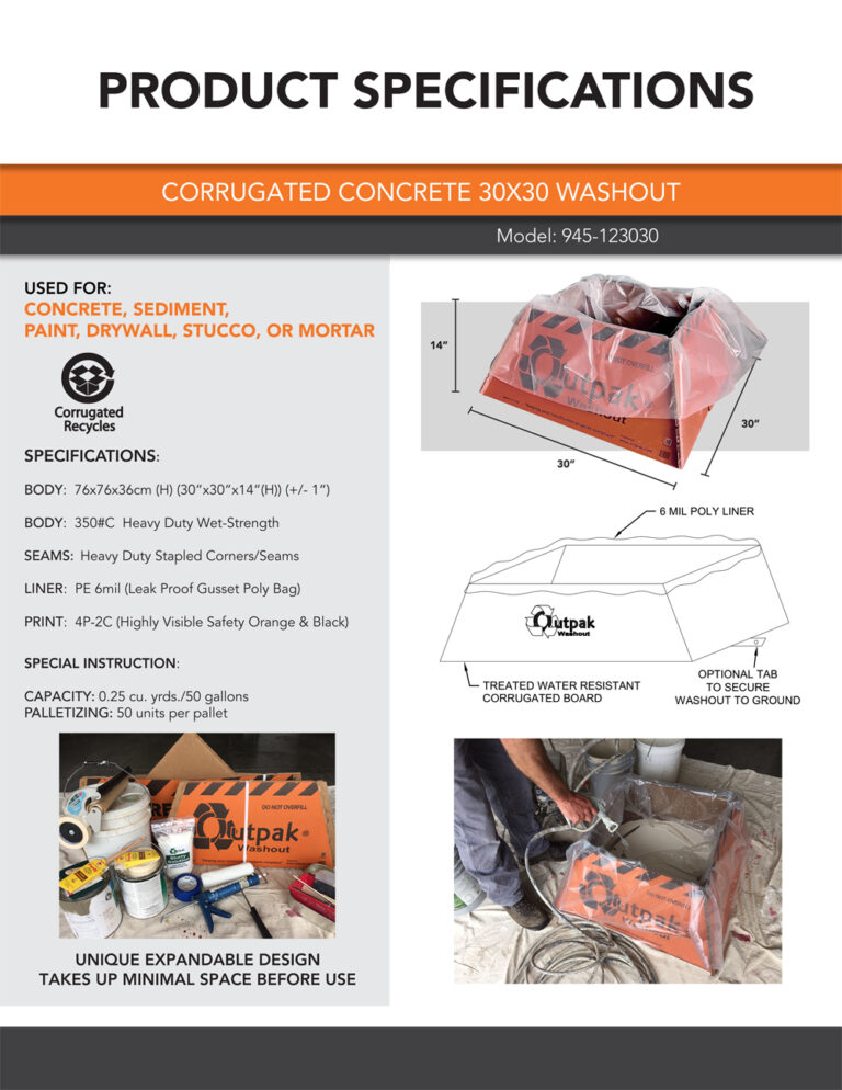 Concrete Washout Box | Cement Washout Box - Outpak